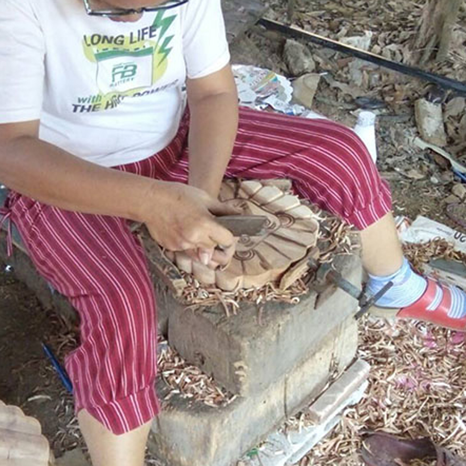 [Mango Trees] Wooden Kids Stools Children Step Stool Hand carved Solid ...