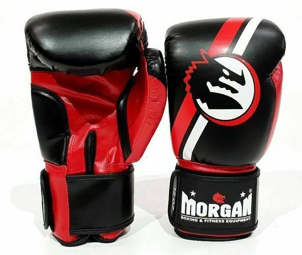 New MORGAN V2 Classic Boxing Gloves BLACK/RED (8-16Oz) Muay Thai Kick ...
