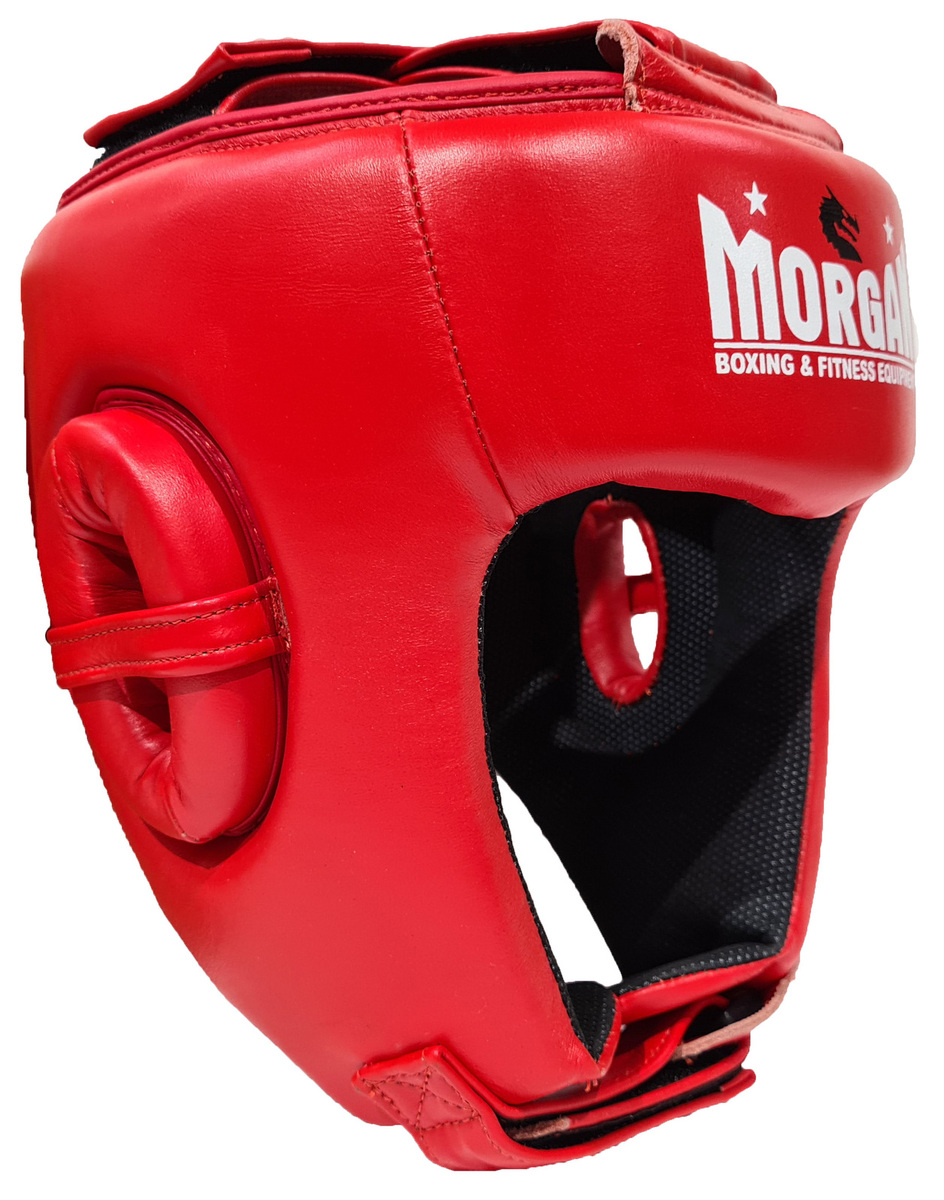 MORGAN Platinum Open Face Leather Head Guard Protector