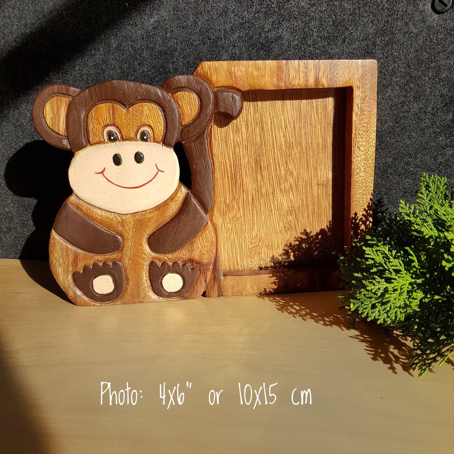 Wooden Photo Frame 6x4 Monkey